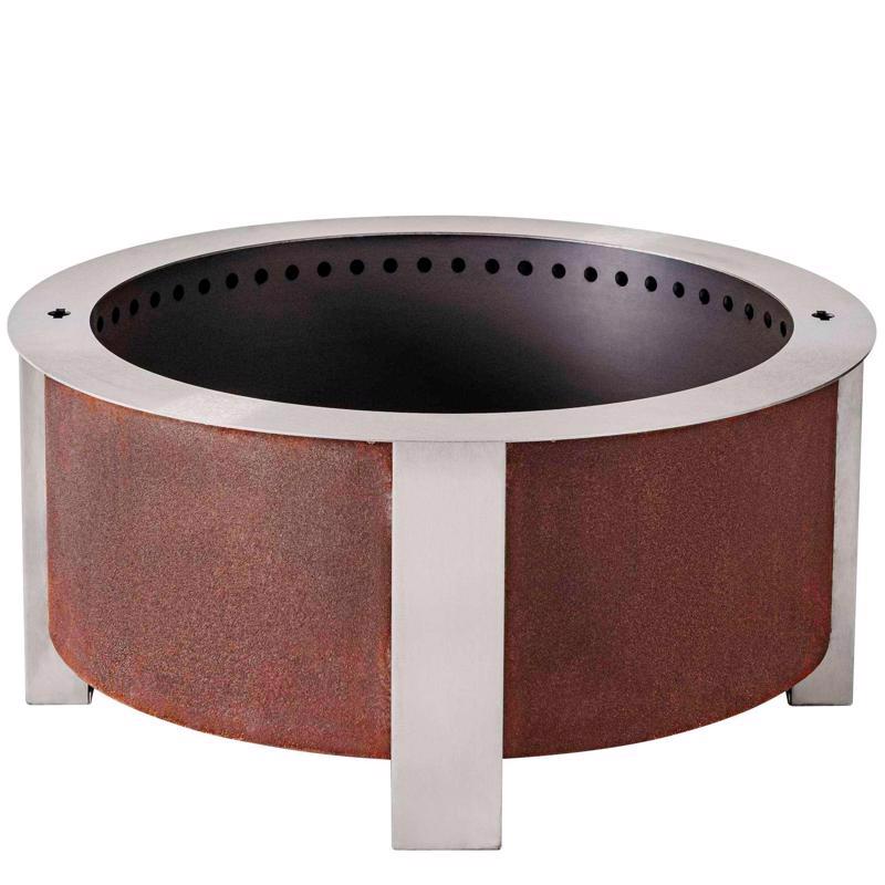 Breeo X Series 30 in. W Corten Steel Outdoor Round Wood Fire Pit — LIfe ...