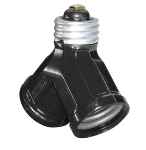 Twin Light Socket Adapter, Brown, shop construction electrical supplies ...