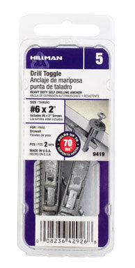 Hillman Drill Toggle Bolt 6X2", low price, building hardware supplies ...