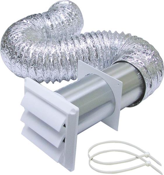 Lambro 407W LamaFlex Louver Dryer Vent Kit, 4" X 8' — LIfe and Home