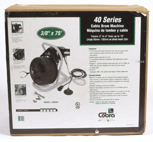 Cobra Products 90040 Cable Drum Machine, 3/8"x75' on sale, plumbing ...