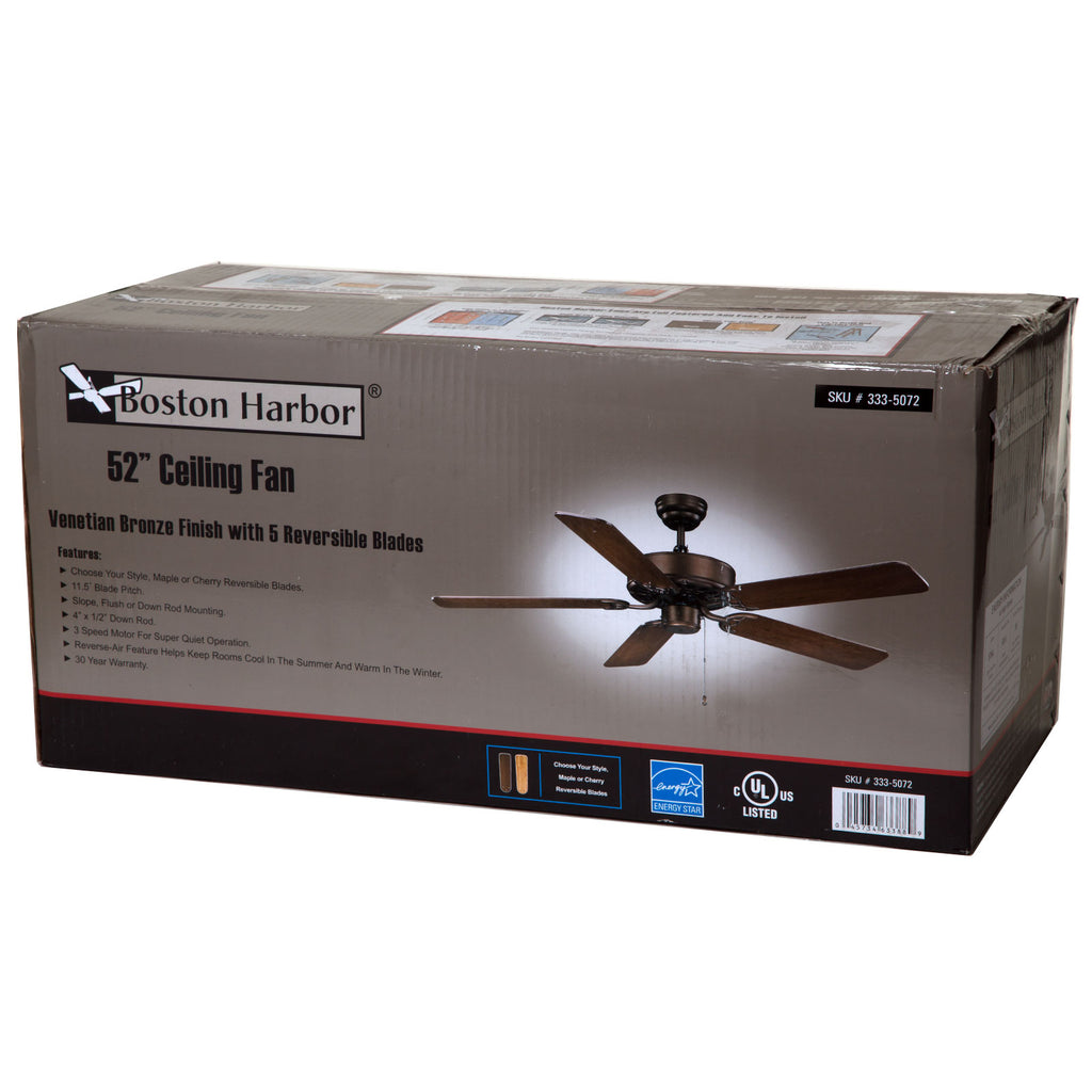 Boston Harbor 52-CASA-ES-ORB Ceiling Fan, 52", Venetian Bronze on sale ...