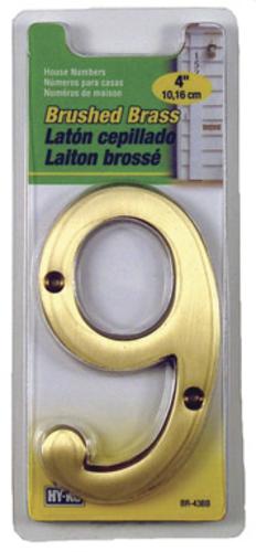 4" Brass House Number 9, shop home hardware tools at low price — LIfe ...