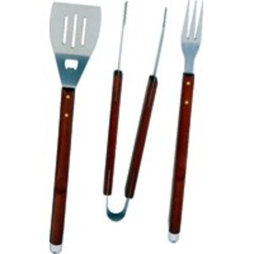 3 Piece BBQ Tool Set with Wood Handle, low price, best outdoor storage ...