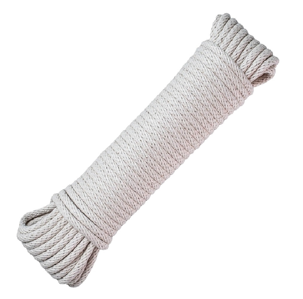 Baron 52800 Solid Braided Sash Cord, Cotton/Poly, White — LIfe and Home