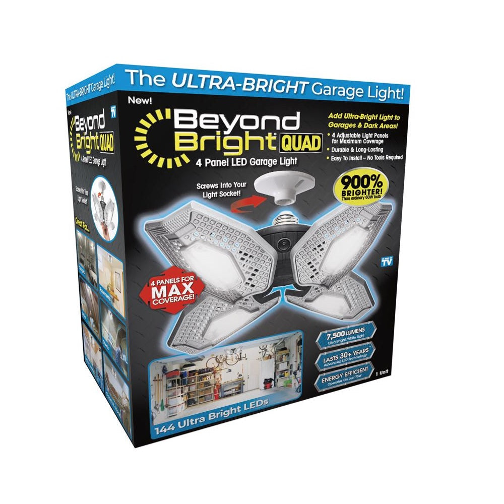Beyond Bright BEBRQ-MC4 As Seen on TV LED Garage Light, White, Plastic ...