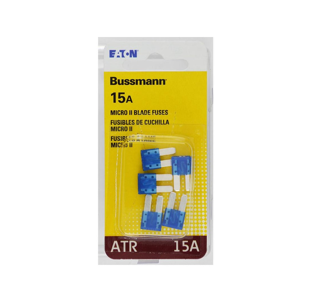 Bussmann BP/ATR-15-RP 15 amps ATR Blade Fuse, Blue — LIfe and Home
