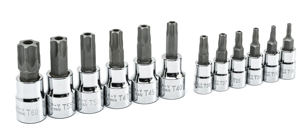Crescent CBSS2T SAE Tamper Proof Torx Bit Socket Set, Alloy Steel, 1/4 ...