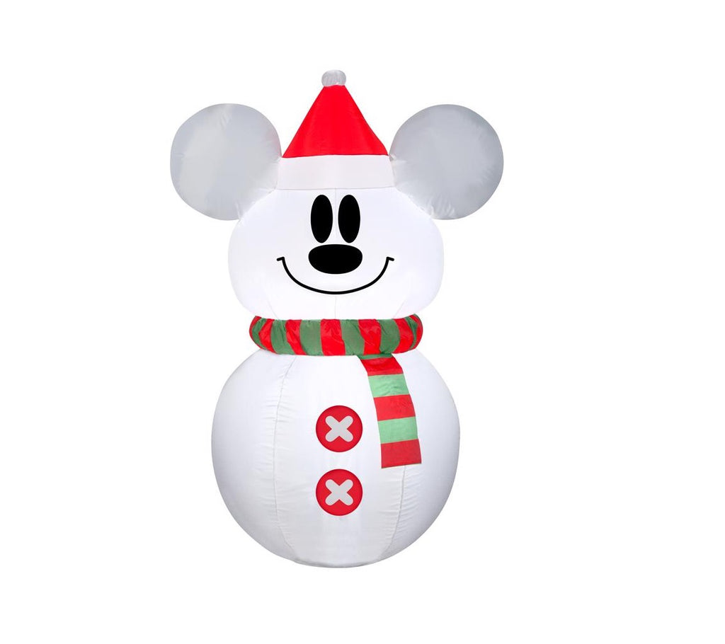 Gemmy 117565 Airblown LED Mickey Mouse Snowman Inflatable, White — LIfe ...