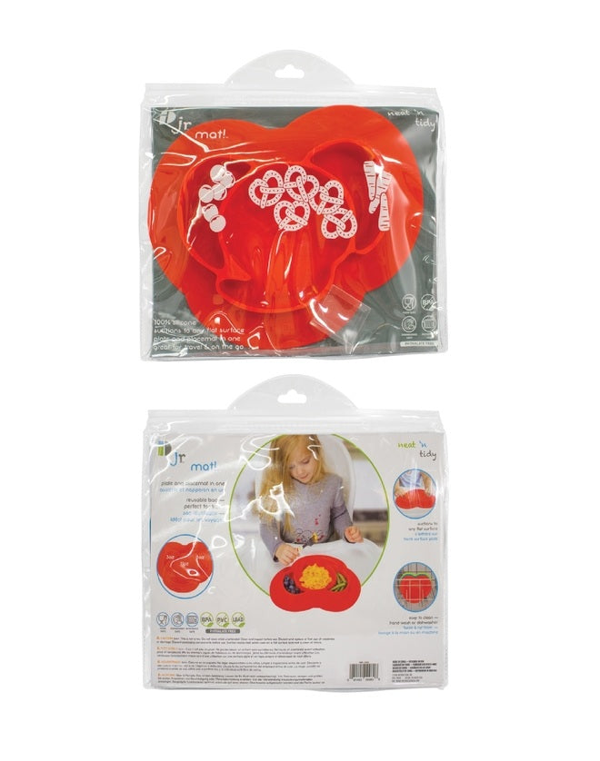 InterDesign 09982 Kids Divided Placement Plate, Silicone, Red