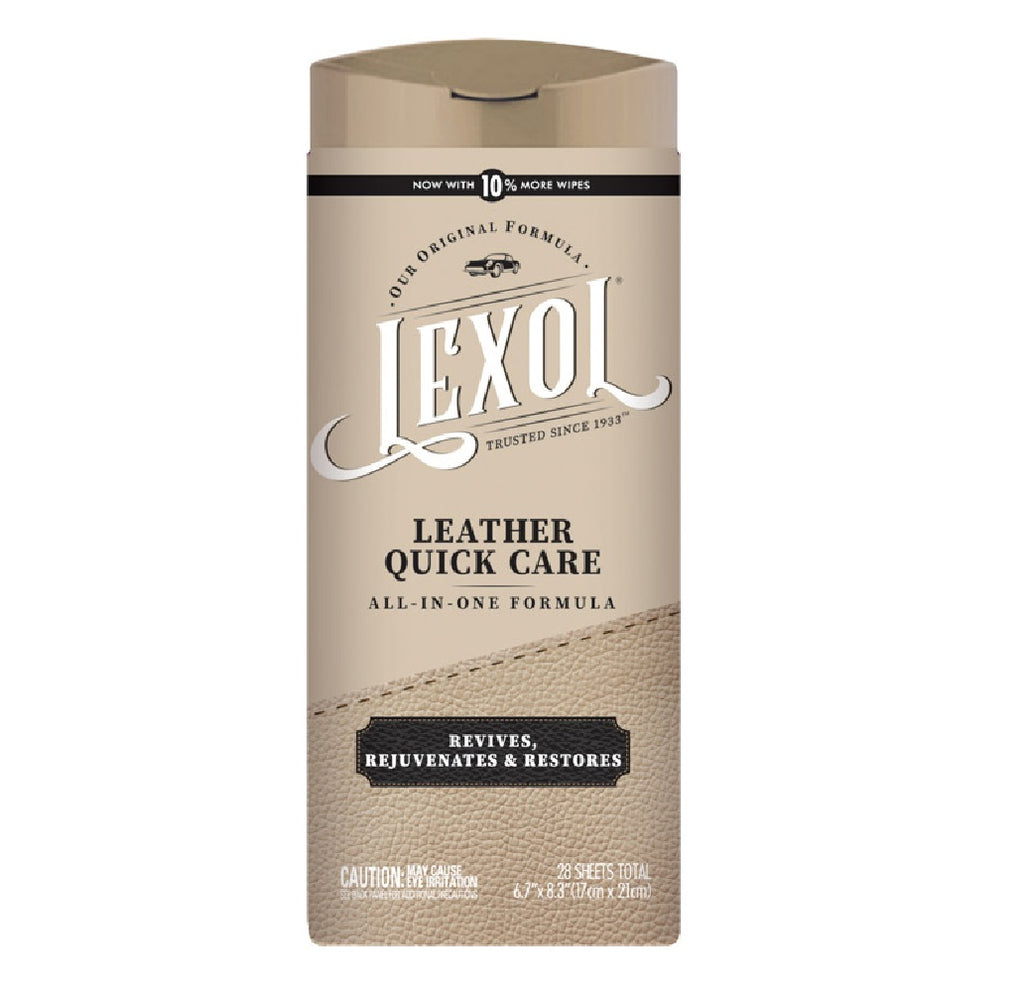 Lexol LXWQC28 Quick Care Leather Cleaner And Conditioner, 28 Sheet ...