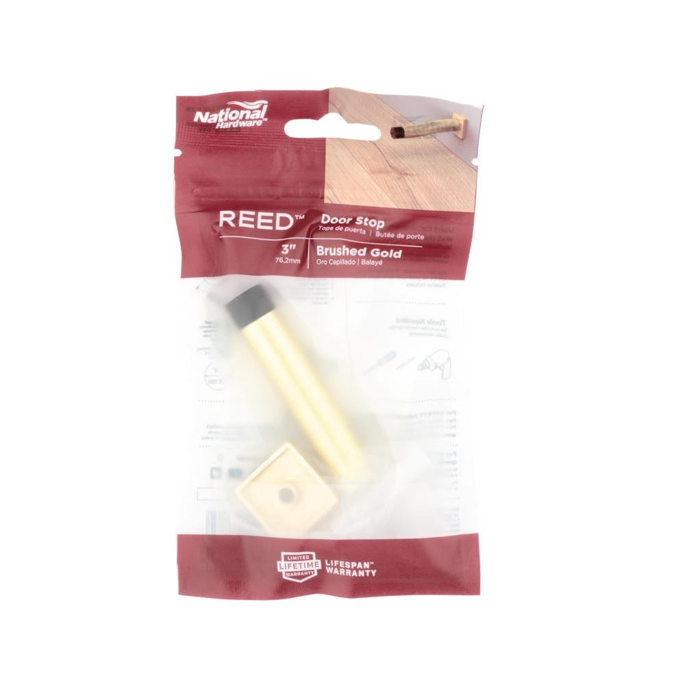 National Hardware N830-528 Reed Door Stop, Brushed Gold, Aluminum ...