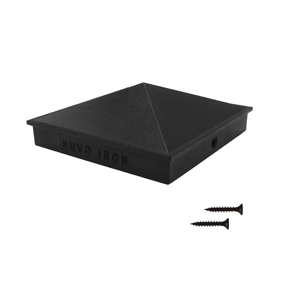 Nuvo Iron PCP02 Pyramid Post Top, Black, Aluminum — LIfe and Home