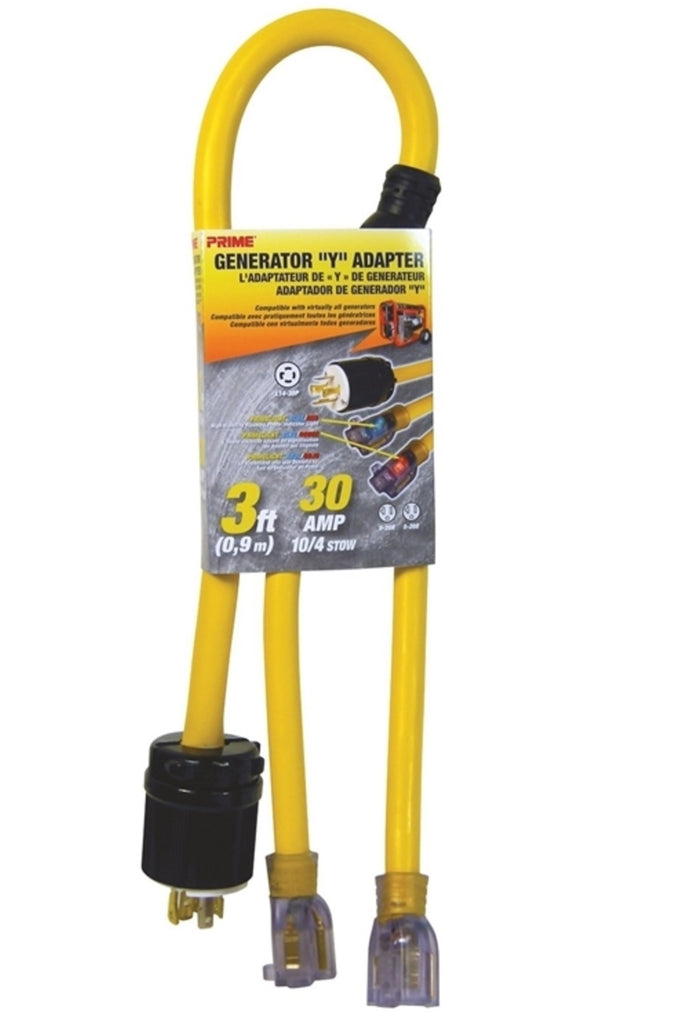 Prime GCT20903 Stow Generator "Y" Adapter, 3', Yellow — LIfe and Home
