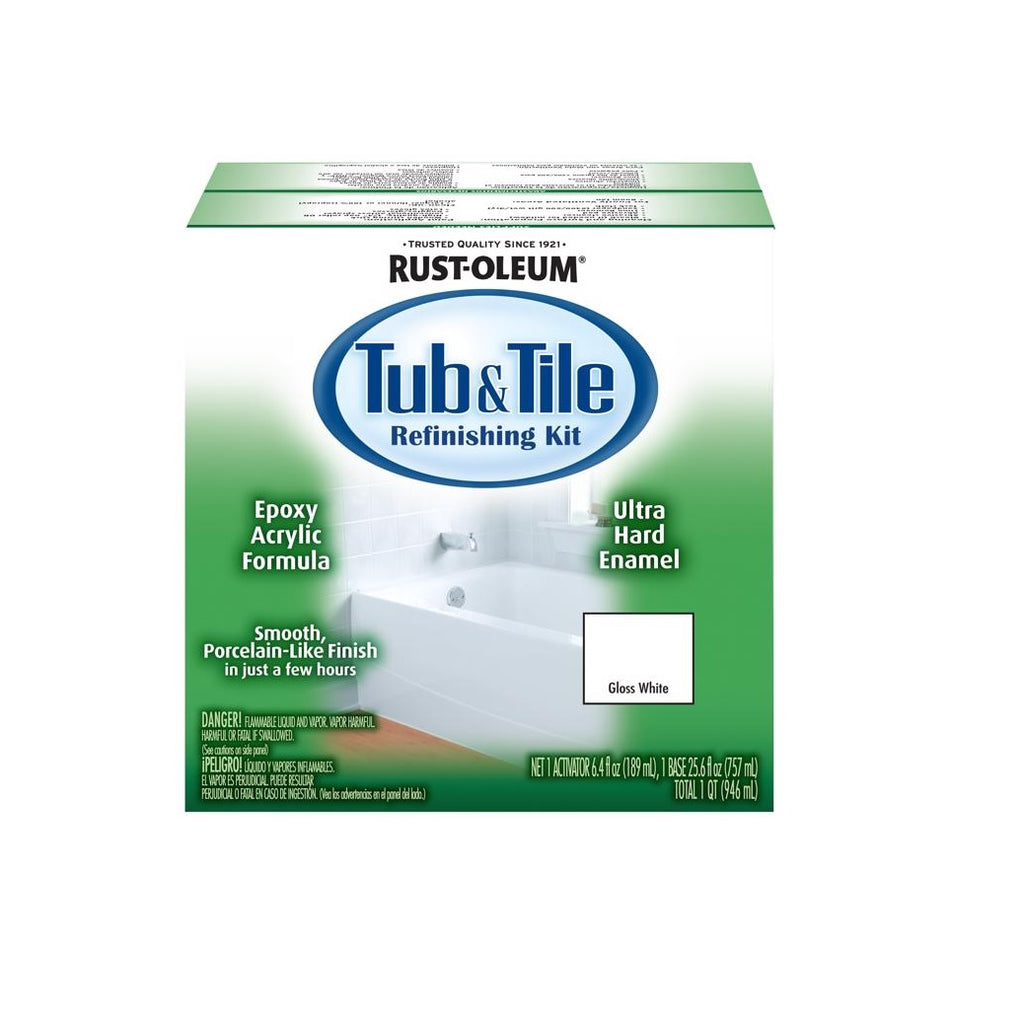 Rust-Oleum 384165 Specialty Tub and Tile Refinishing Kit, 1 Quart ...