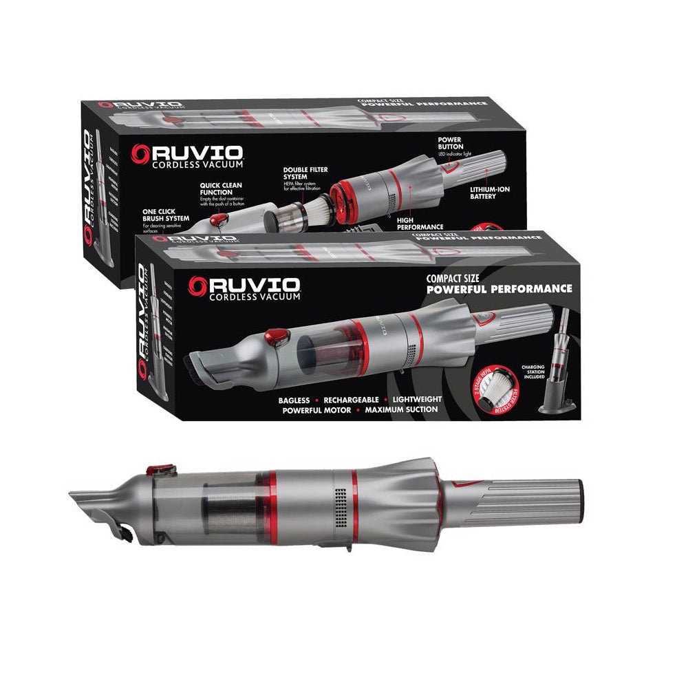 Ruvio 8559 Bagless Cordless Rechargeable Stick/Hand Vacuum, Gray — LIfe ...