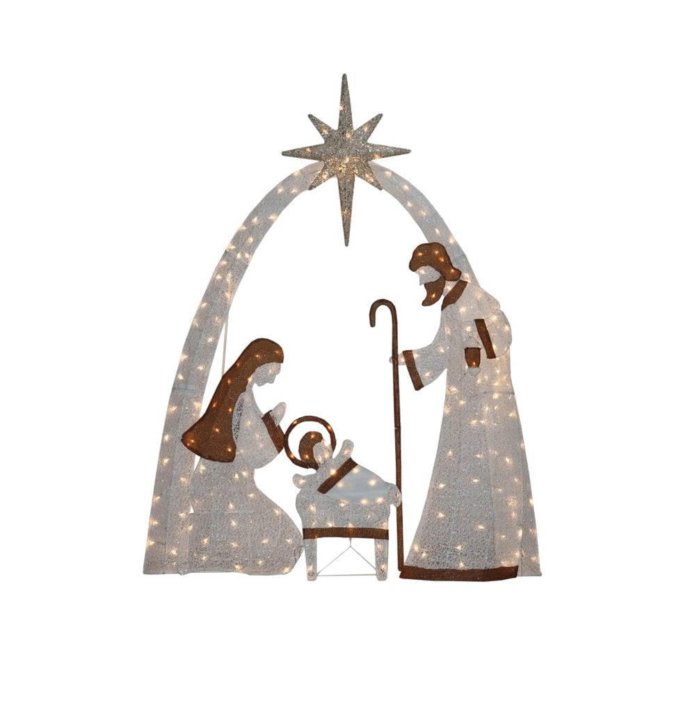 Santas Forest 56801 LED Nativity Set, White, Mini Bulb — LIfe and Home