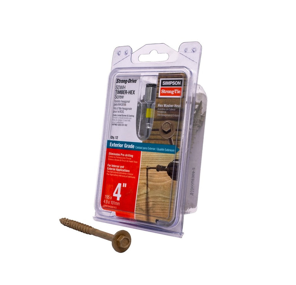 Simpson Strong-Tie SDWH19400DB-R12 Strong-Drive Timber Screw, Carbon S ...
