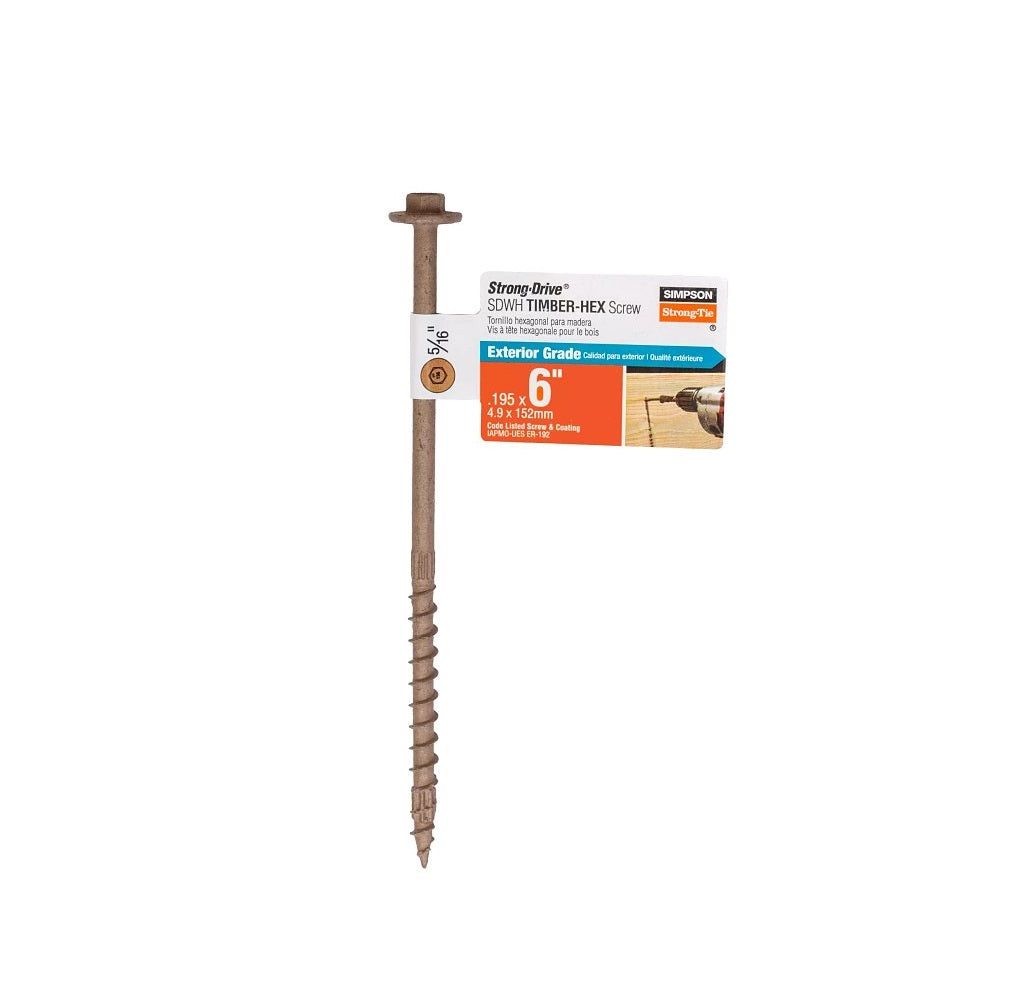 Simpson Strong-Tie SDWH SDWH19600DB-RP1 Timber Screw, 6 Inch — LIfe and ...