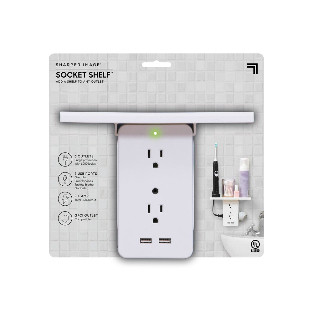 Socket Shelf LF061112 As Seen on TV Outlet/USB/Shelf Adapter, White ...