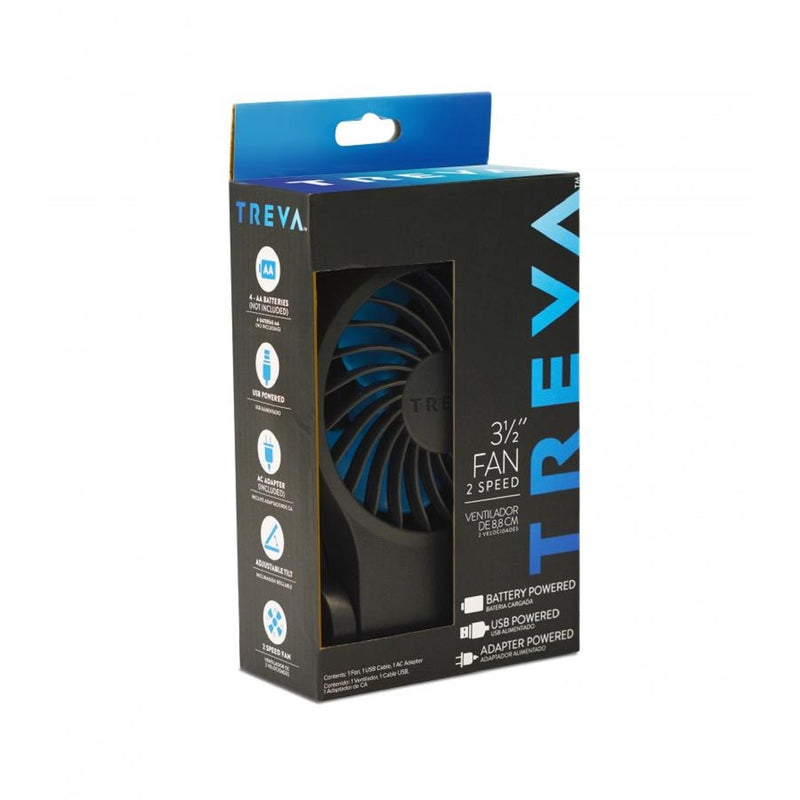 Treva FD35021 2 Speed Compact Fan, Black, 3-1/2 in — LIfe and Home