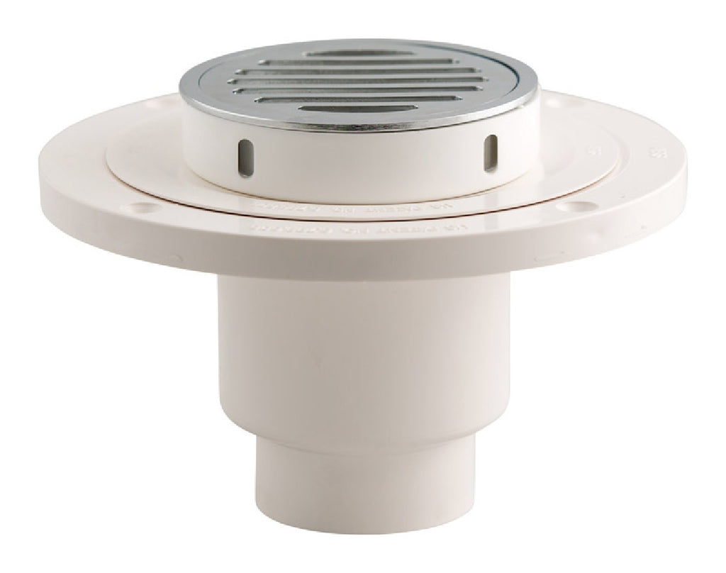 ABS Tile Shower Drain Outlet With Round Chrome Strainer, shop plumbing ...