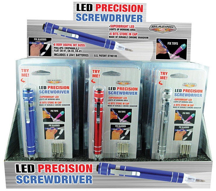 Blazing LED'z 702288-12 LED Precision Screwdriver, Assorted Color ...