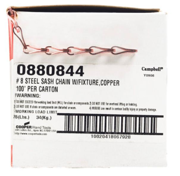 Sash Chain #8, 100', low price, building hardware equipments for sale ...