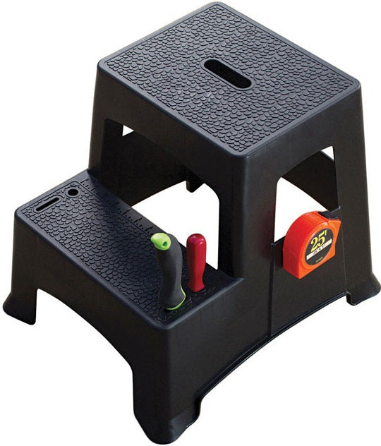 Two Step Stool, Black, shop outdoor cooking & grill items at low price ...