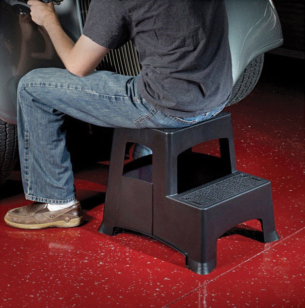 Two Step Stool, Black, shop outdoor cooking & grill items at low price ...