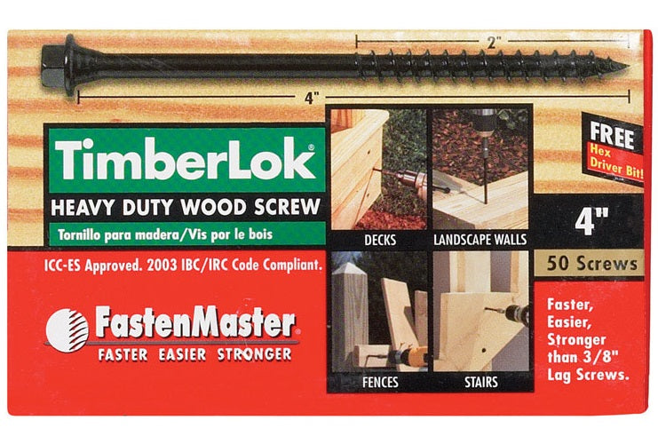 TimberLok Wood Screws, 4" on sale, heavy duty hardware tools at low ...