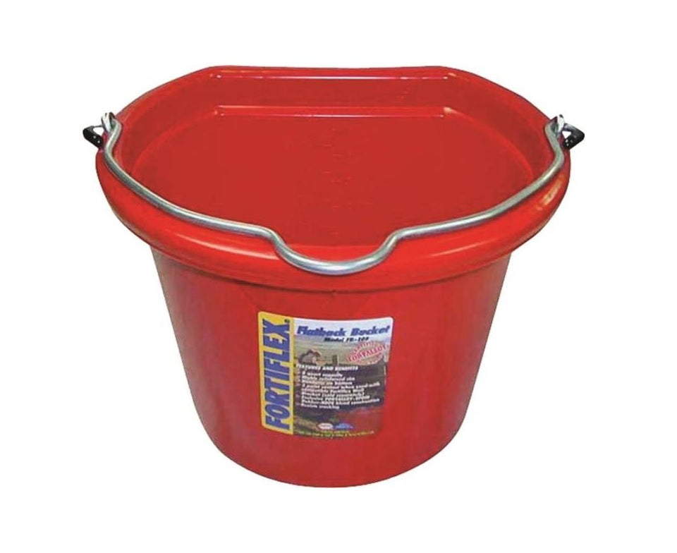 Flat Side Bucket, Red, low price, best farm livestock tools & supply ...