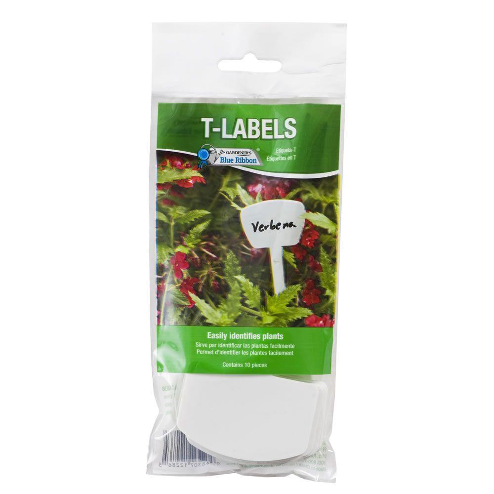 Gardener's Blue Ribbon T-shaped labels, plastic, white, 10 pkg, low ...
