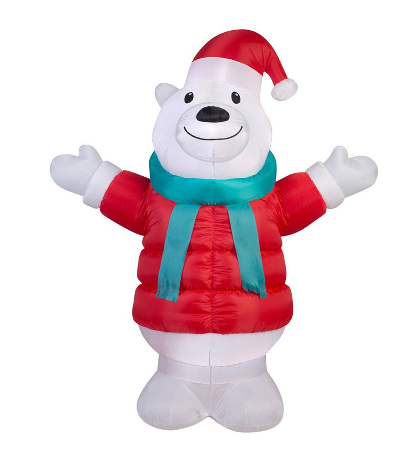 Airblown Christmas Inflatable Polar Bear, Multicolored, shop holiday ...