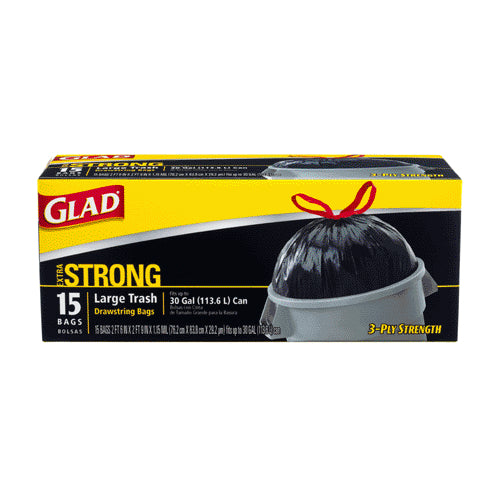 Glad 70022 Extra Strong Drawstring Large Trash Bags, 30 Gallon — LIfe ...