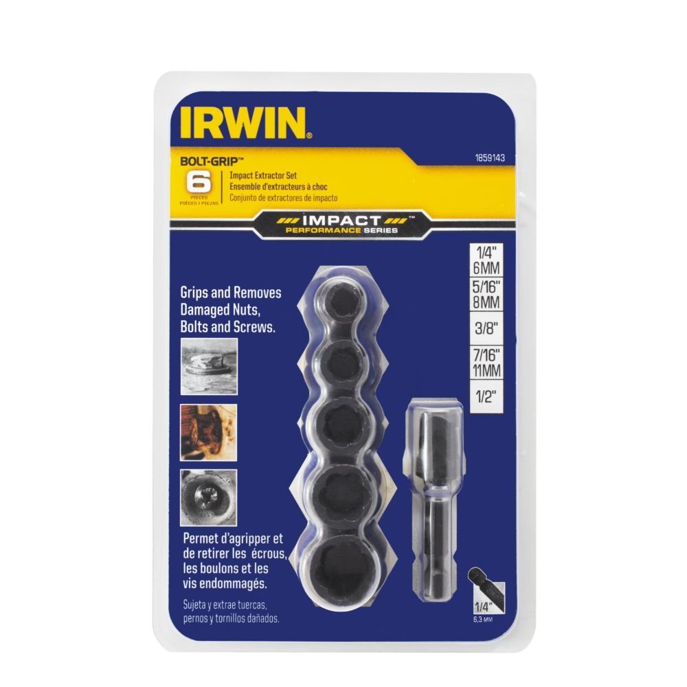 Irwin 1859143 Impact Bolt Grip Deep Well Bolt Extractor Set, 6-Piece ...