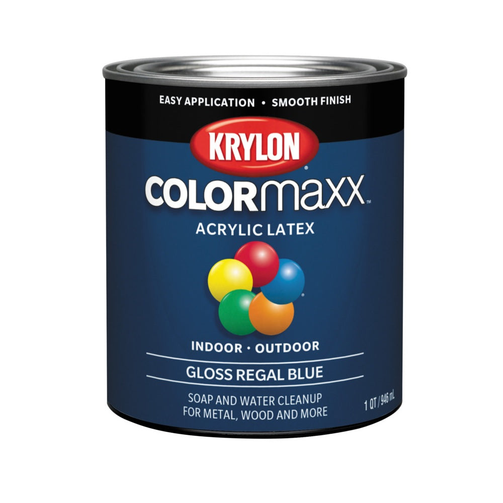 Krylon K05646007 COLORmaxx Interior/Exterior Paint, Regal Blue, 32 oz ...