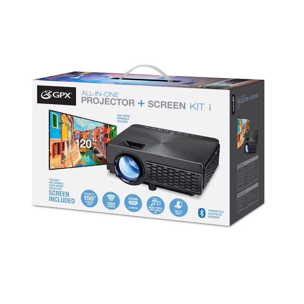 GPX PJ300VP Bluetooth Mini Projector, Black — LIfe and Home
