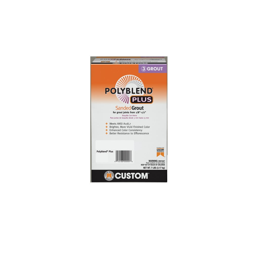 Custom Building PBPG097-4 Polyblend Plus Sanded Grout, Polyblend Plus ...