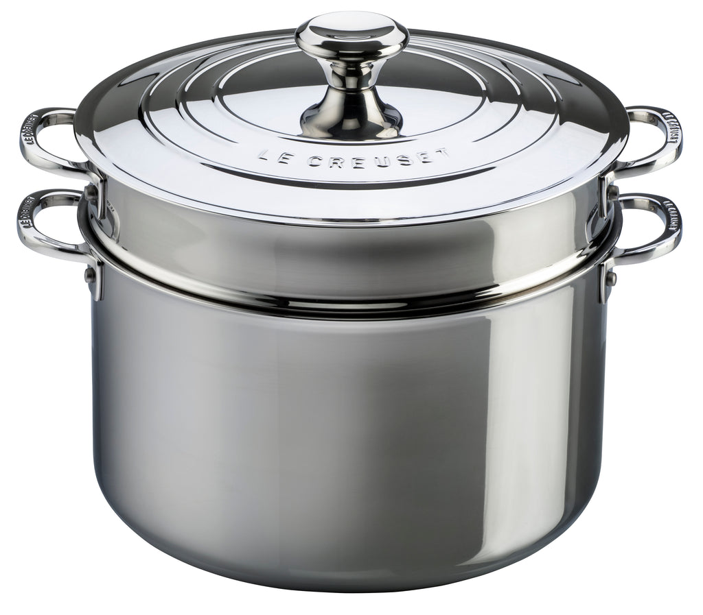 Premium Stainless Steel Stock Pot With Lid & Colander Insert on sale ...