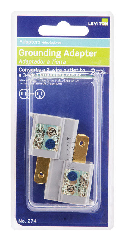 Three To Two Grounding Adapter, 125 Volt, shop electrical repair kits ...
