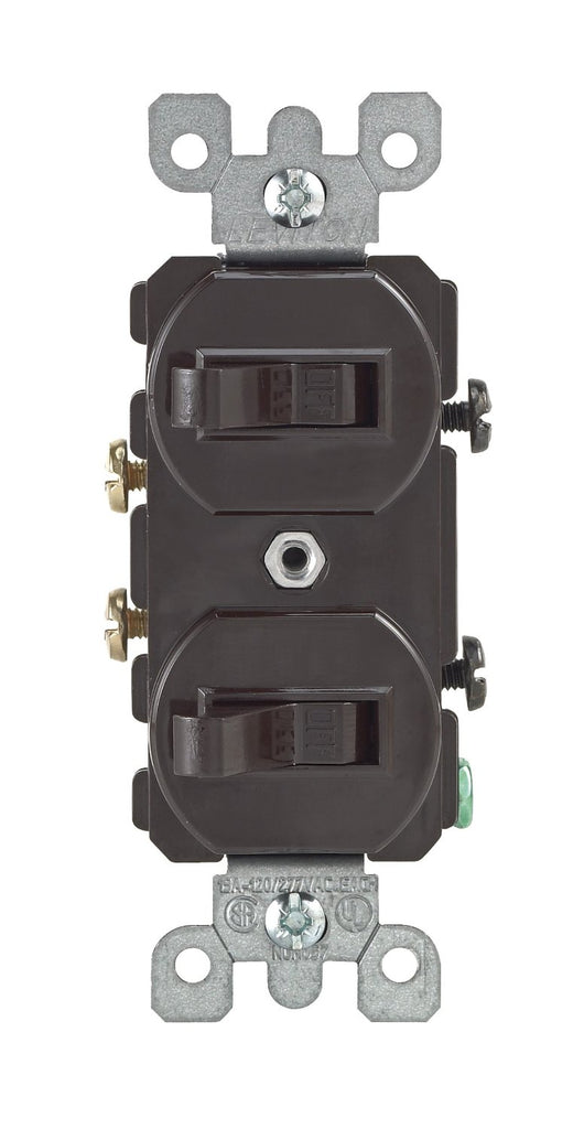 Combination Dual Toggle Switch Duplex, Brown, shop home electrical ...