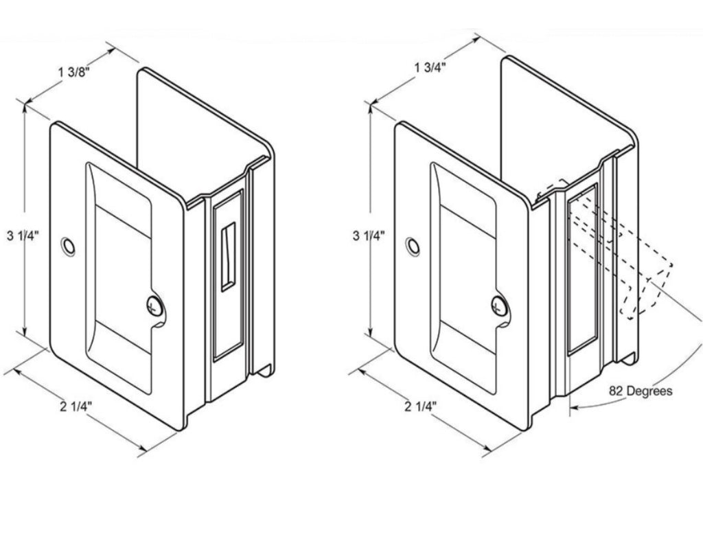 Heavy Duty Pocket Lock Adjutable Sliding Door Receiver, Oil Rubbed ...