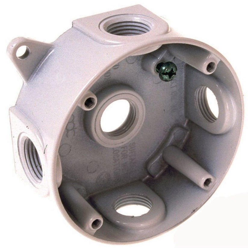Round Weatherproof Electrical Box, White, 1/2", shop electrical repair ...