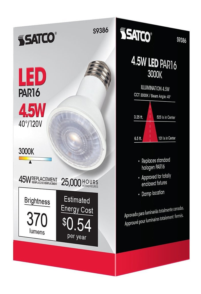 Par16 40 degree Beam Spread Medium Base Light Bulb, 4.5W, low price ...