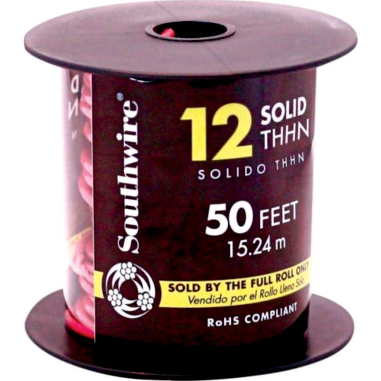 Solid THHN Building Wire, 12 Gauge, Red, low price, best professional ...