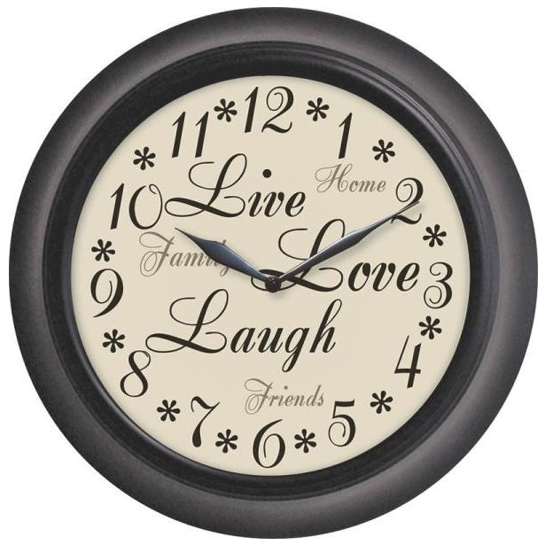 Westclox 32032A Live, Laugh, Love Wall Clock, 12" — LIfe and Home